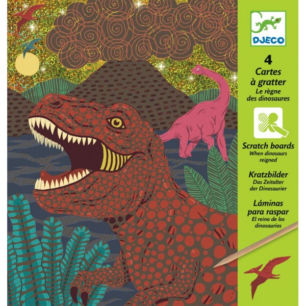 Dinosaur Scratch Art - 4 Pictures | Djeco