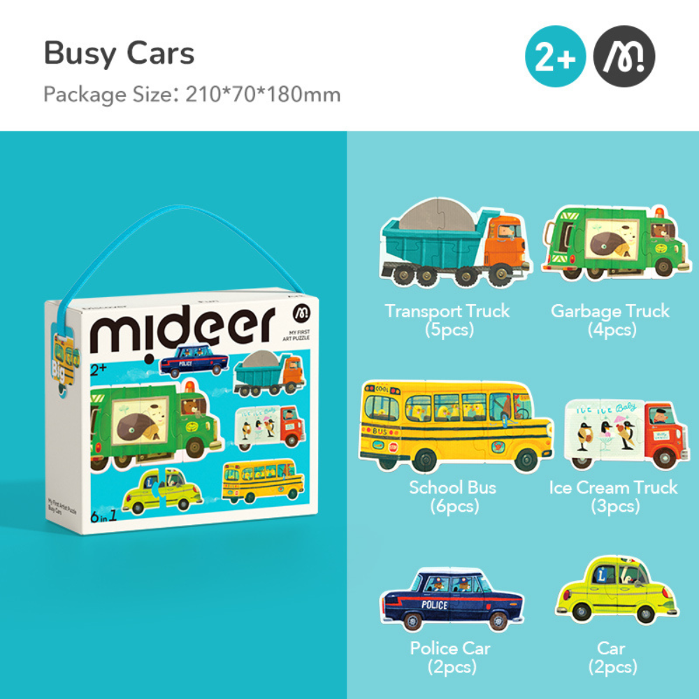 My First Artist Puzzle - Busy Cars | Mideer