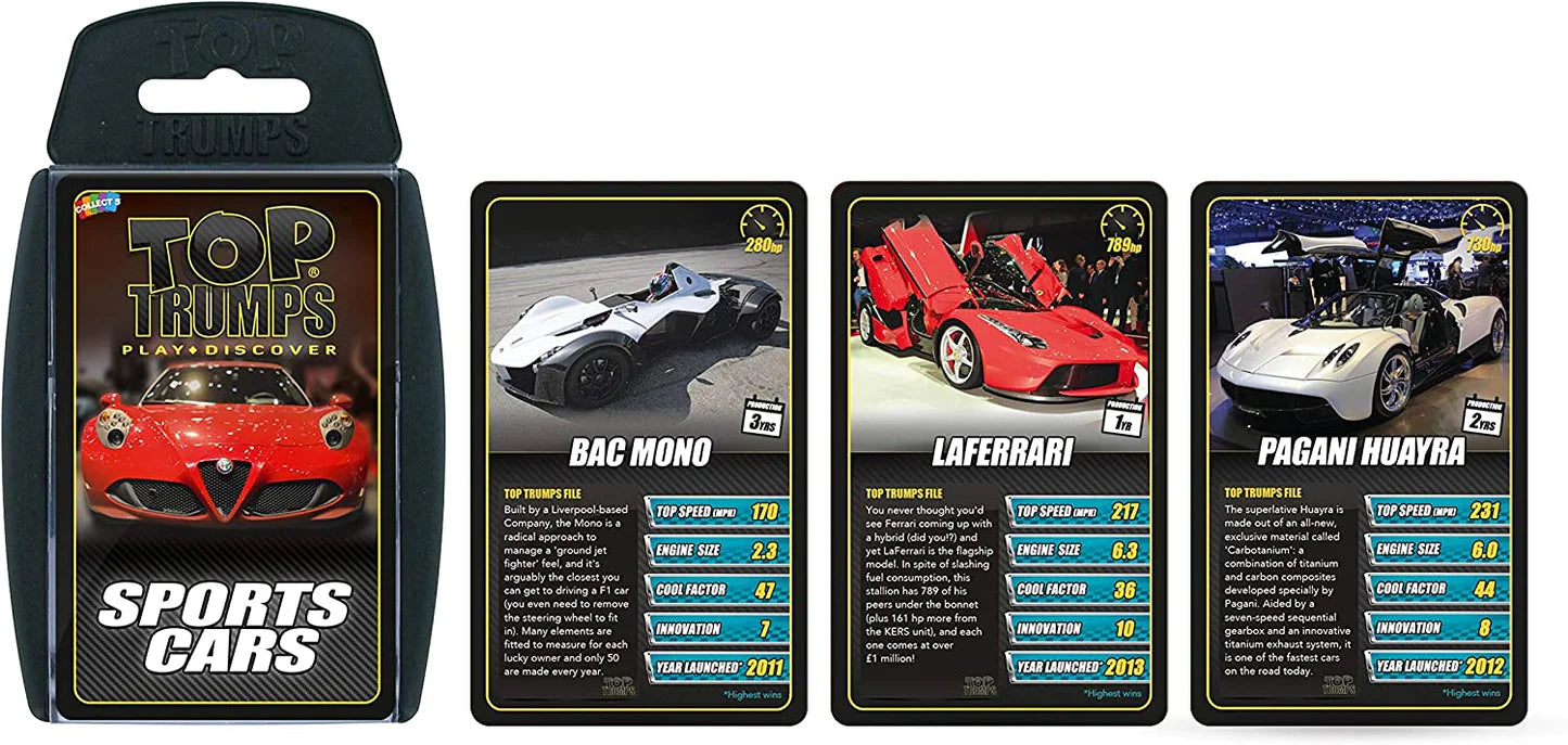 Sport Cars Card Game | Top Trumps