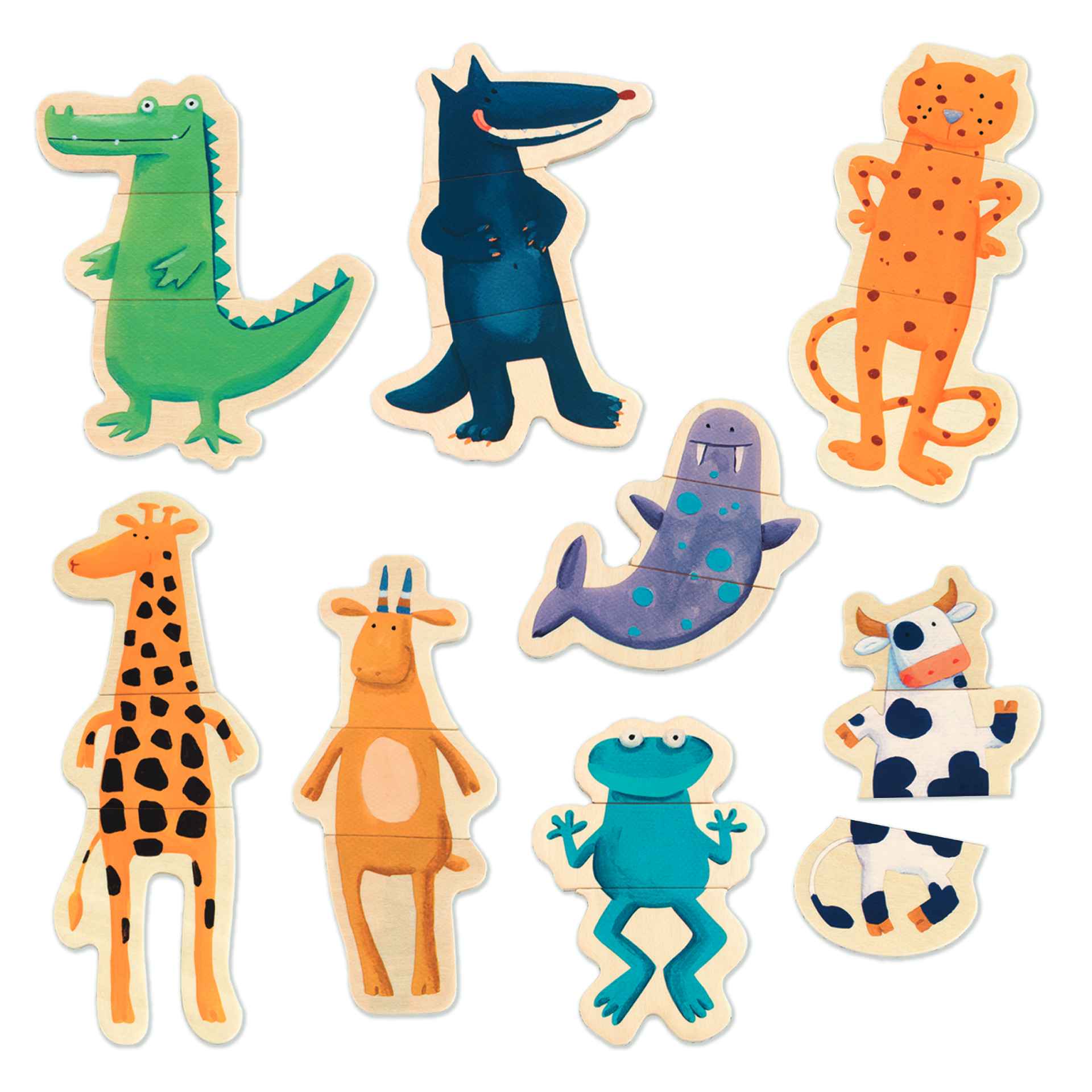 Magnetic’s Crazy Wooden Magnet Set - 24 Piece Animal Theme | Djeco