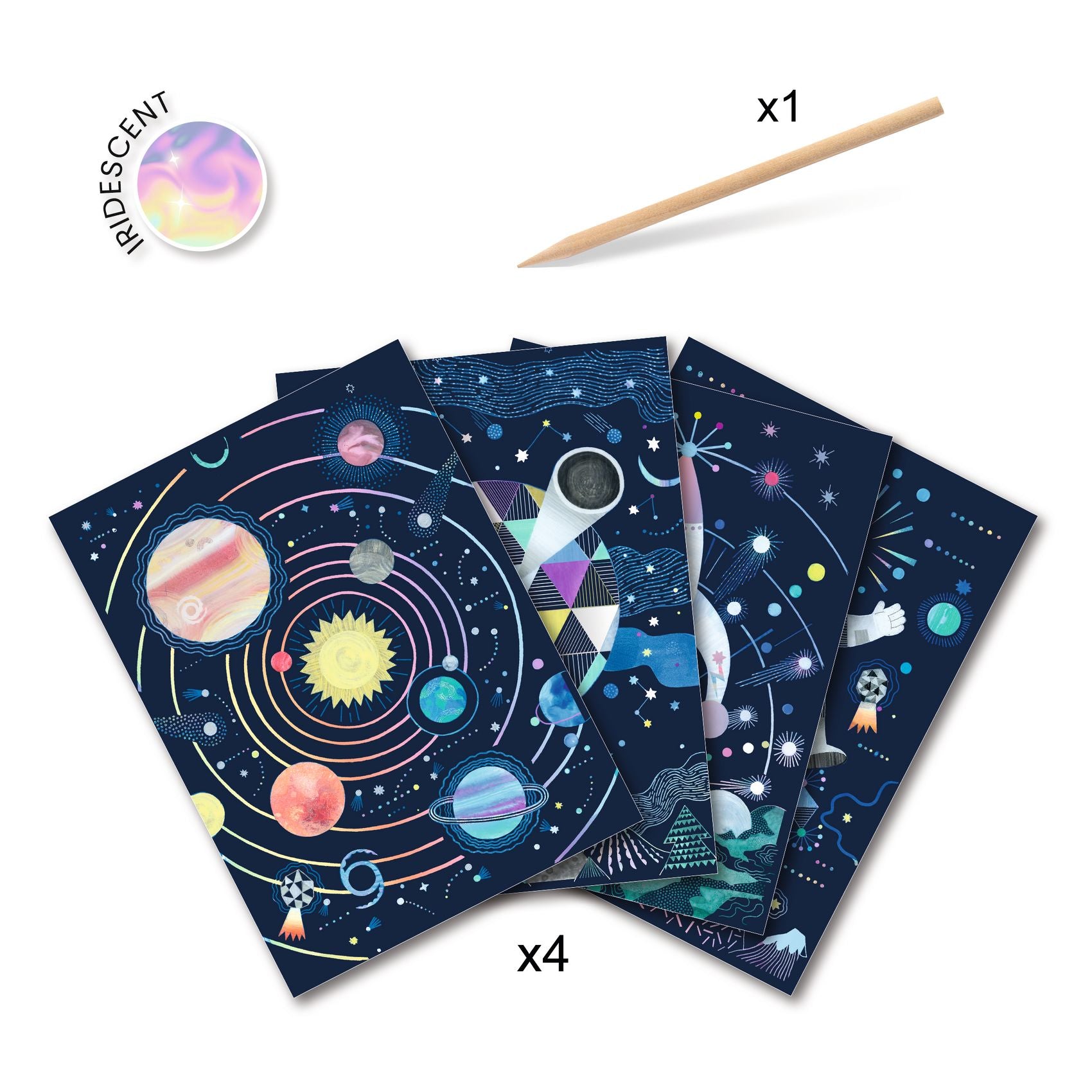 Cosmic Mission Scratchcard - 4 Space-themed Scratch Boards | Djeco